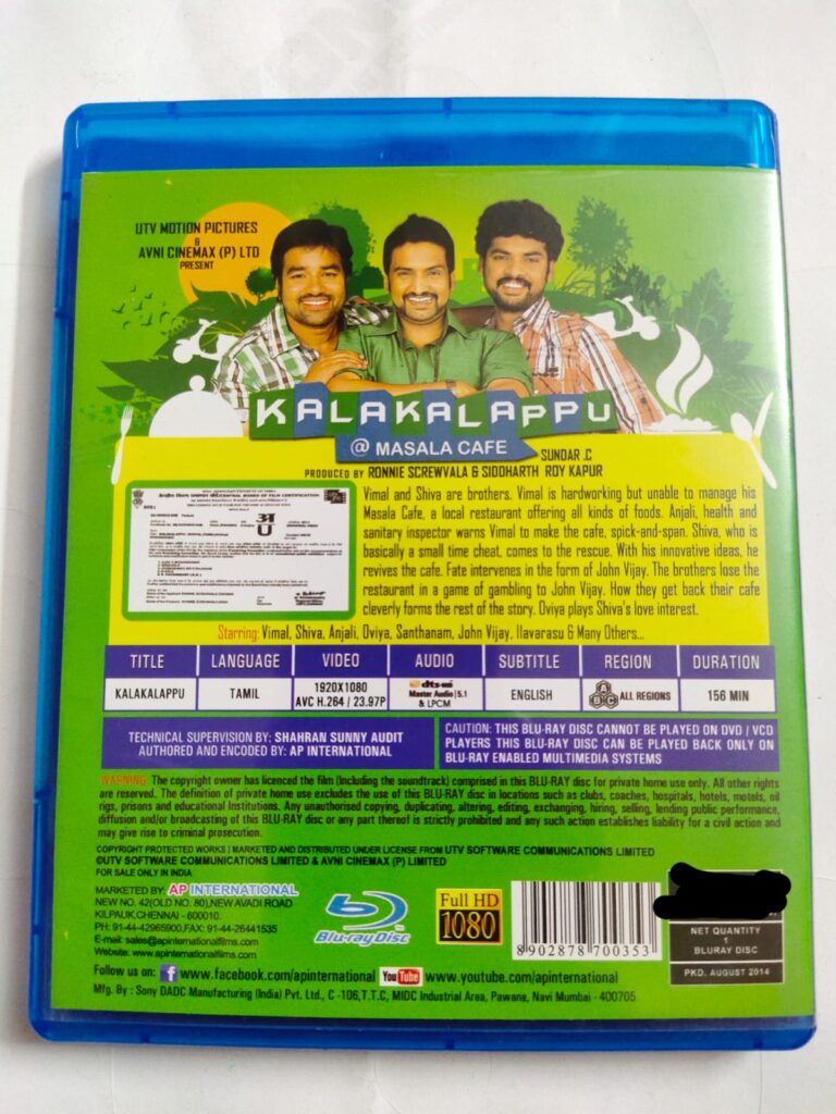 KALAKALAPPU ORIGINAL AP-INTERNATIONAL BLURAY - BPR DVD WORLD